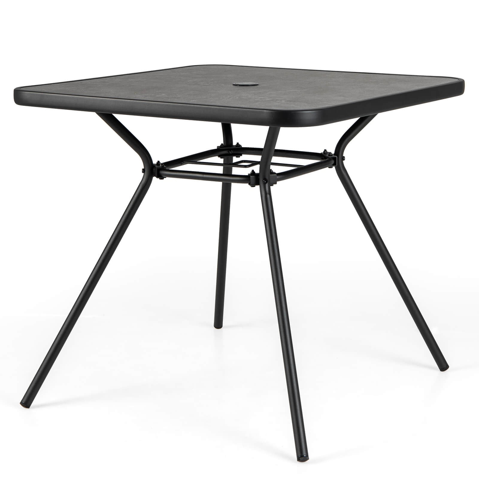 CGDYCF 32" Square Outdoor Patio Dining Table with 1.6" Umbrella Hole ...