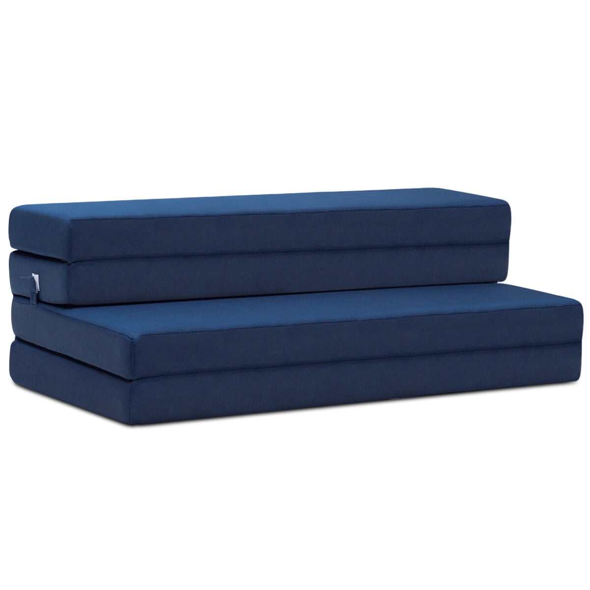 CGDYCF 4" Queen Tri-Fold Folding Mattress Futon Guest Sofa Bed with ...
