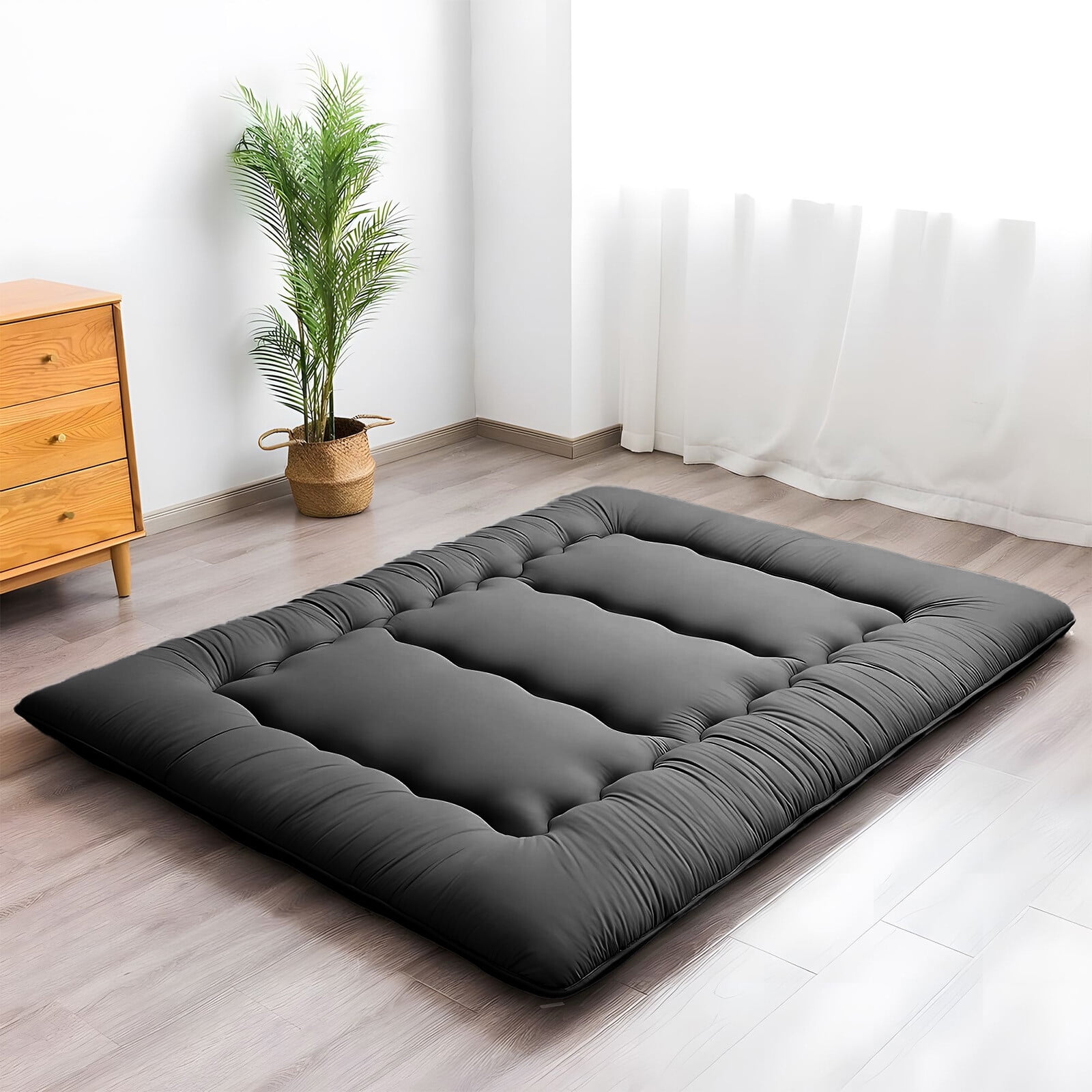 CGDYCF 4" Thicken Tatami Sleeping Pad, Twin-Queen Japanese Floor ...