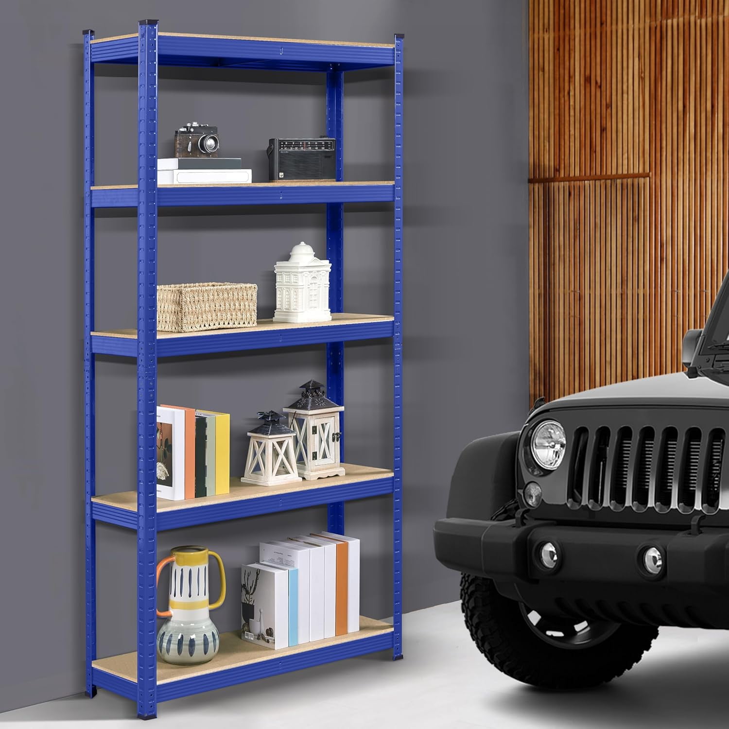 CGDYCF 5-Tier Utility Shelves, Metal Adjustable Garage Shelves Storage ...