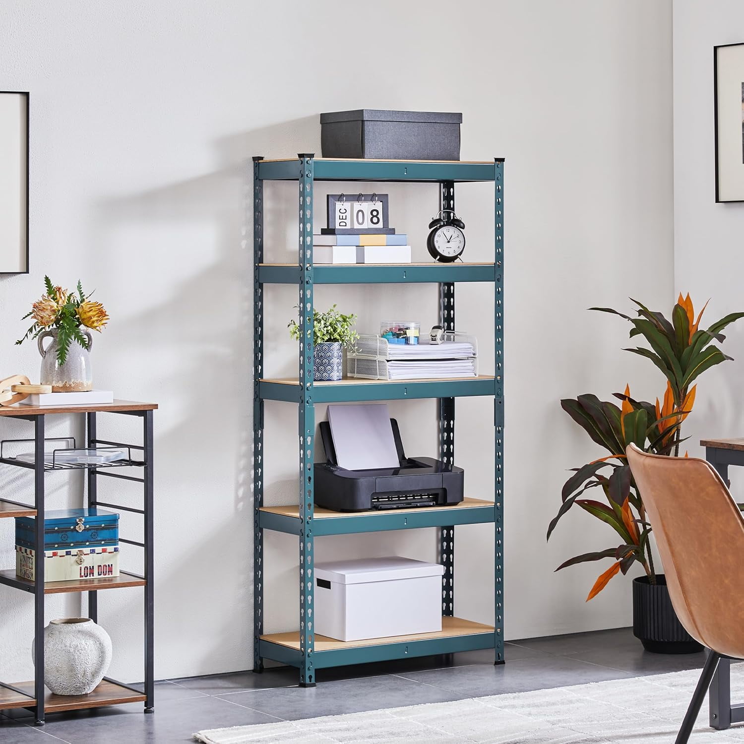 CGDYCF 5-Tier Utility Shelves, Metal Storage Shelves, Adjustable ...