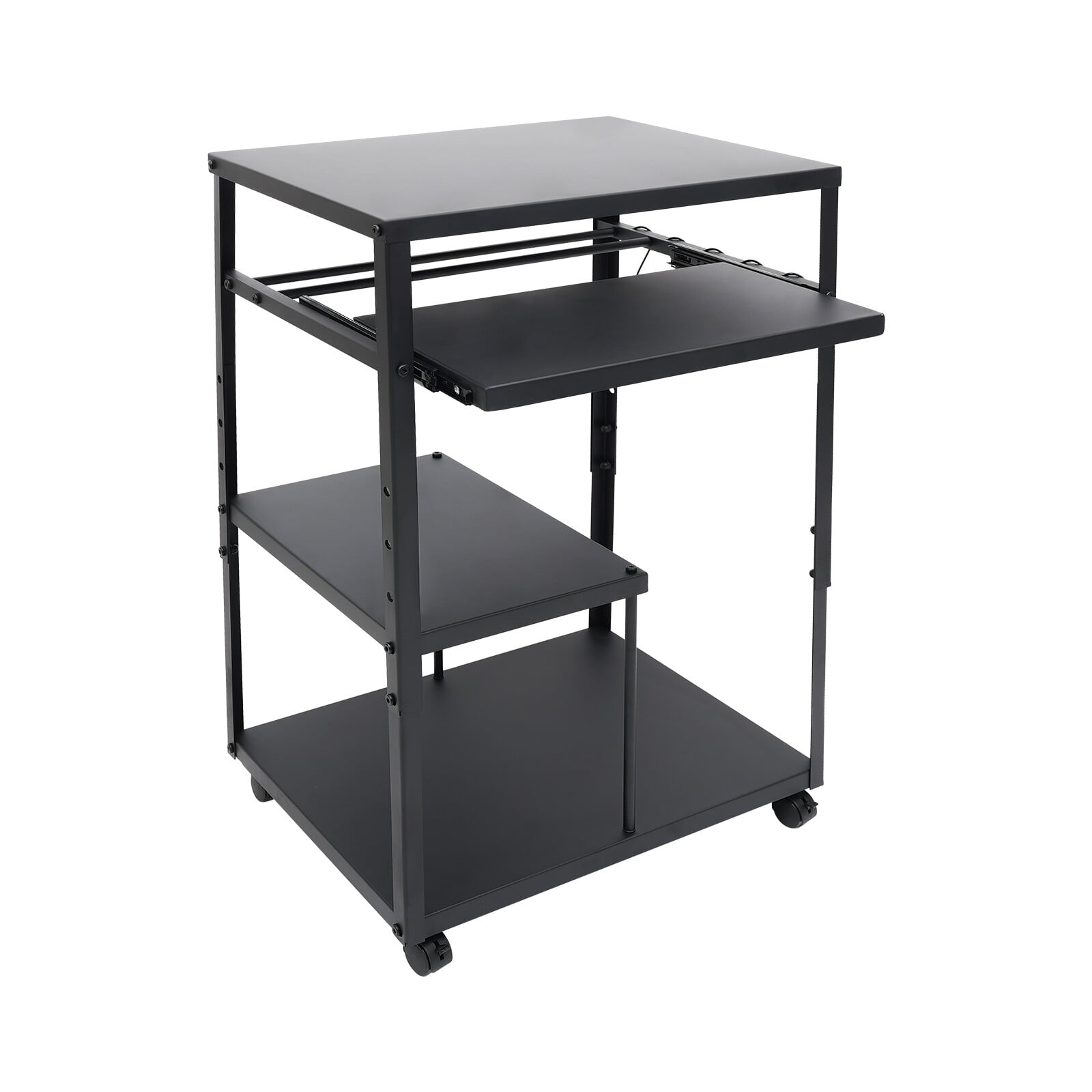 CGDYCF Adjustable Rolling Computer Desk with 4 Tiers & Wheels, Height ...