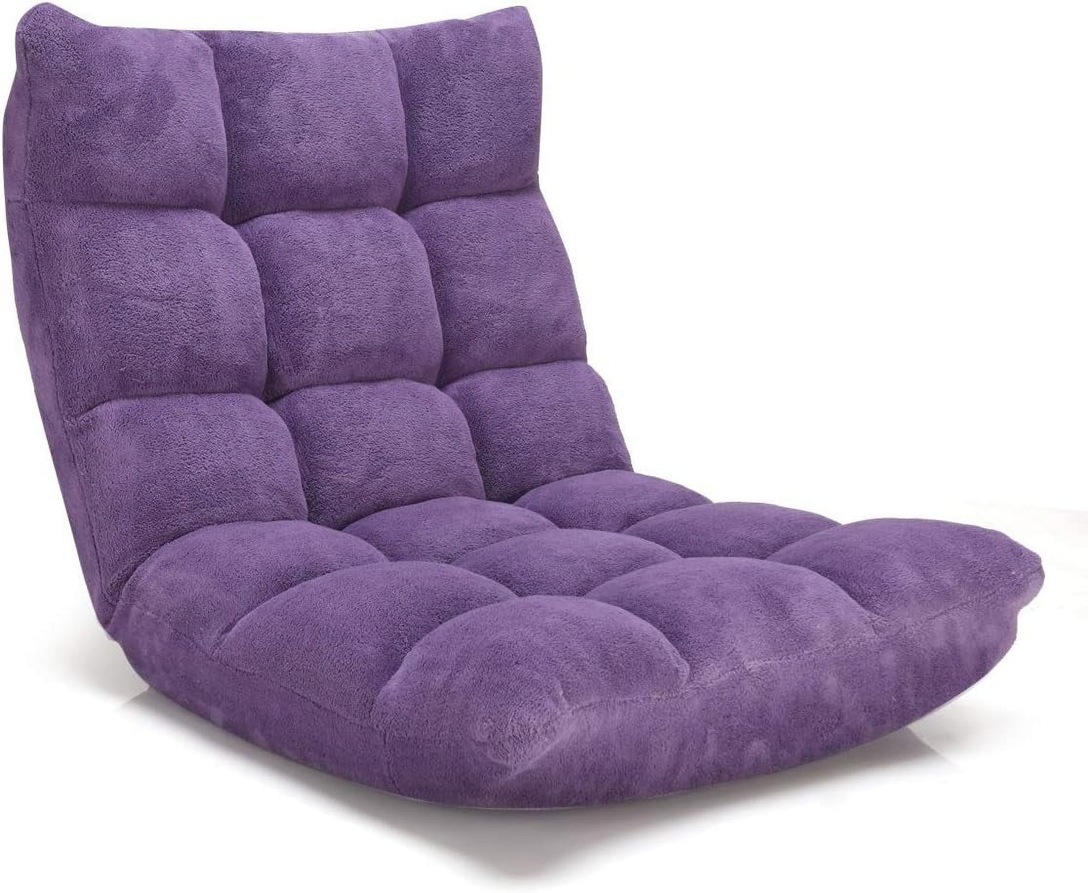 CGDYCF Cushioned Floor Chair, 14-Position Adjustable Padded Lazy ...