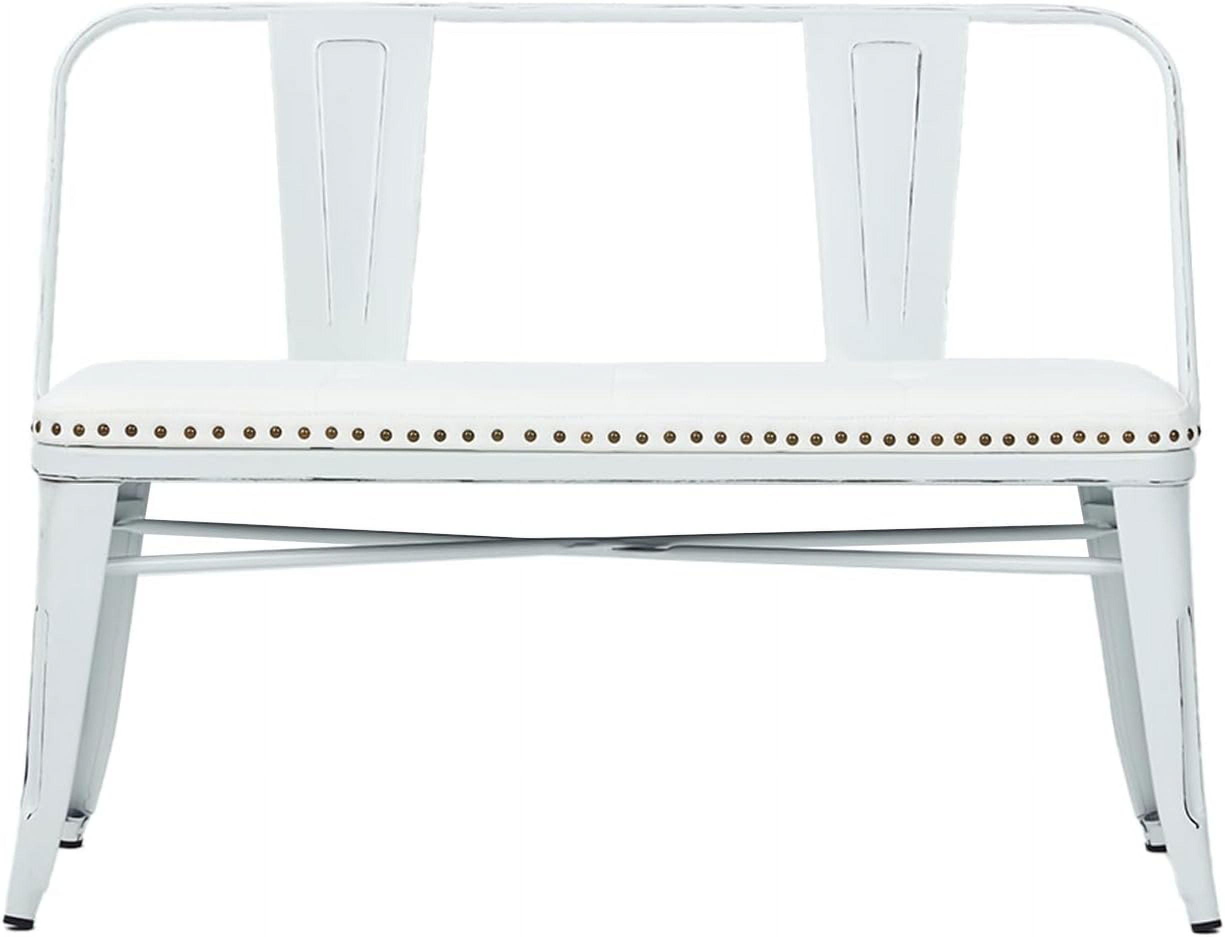 CGDYCF Dining Bench, Entryway Bench with Back, Farmhouse Metal Dining ...