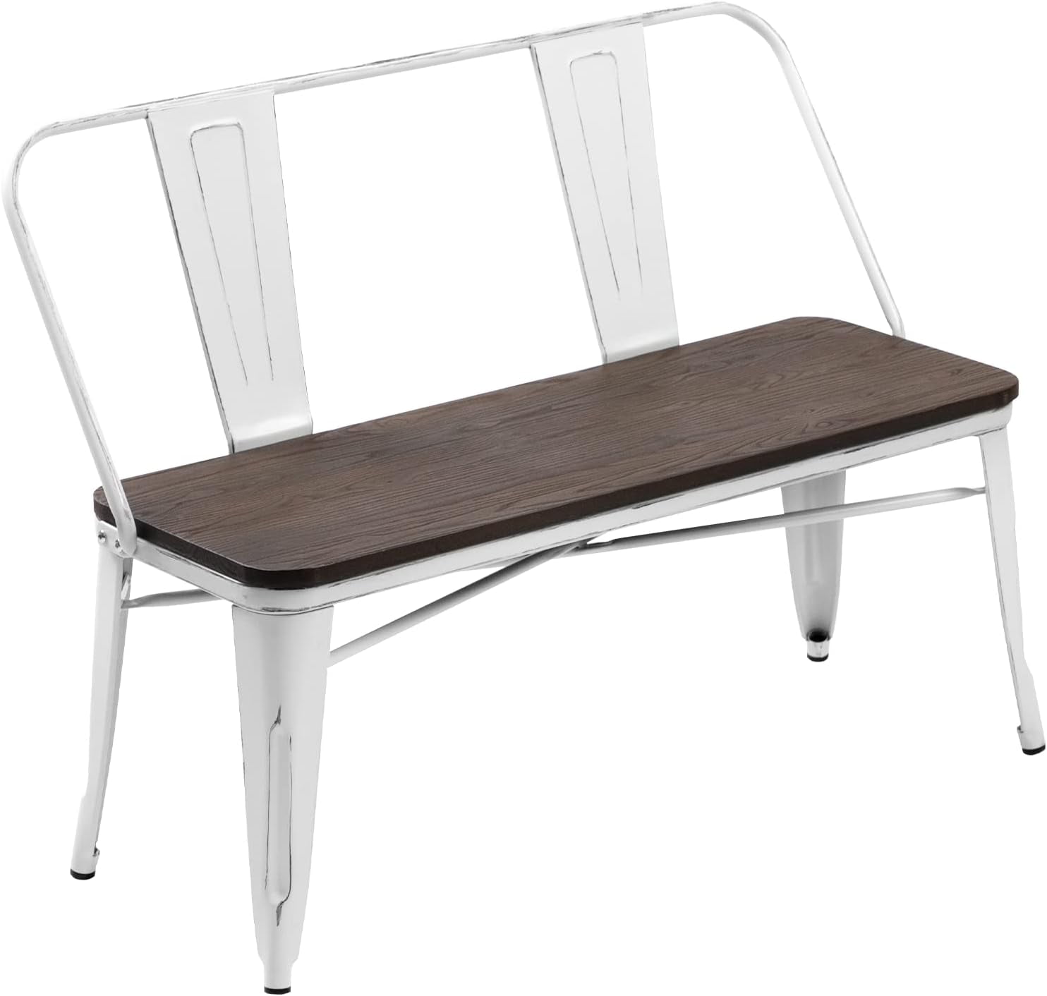 CGDYCF Dining Bench, Entryway Bench with Back, Farmhouse Metal Dining ...