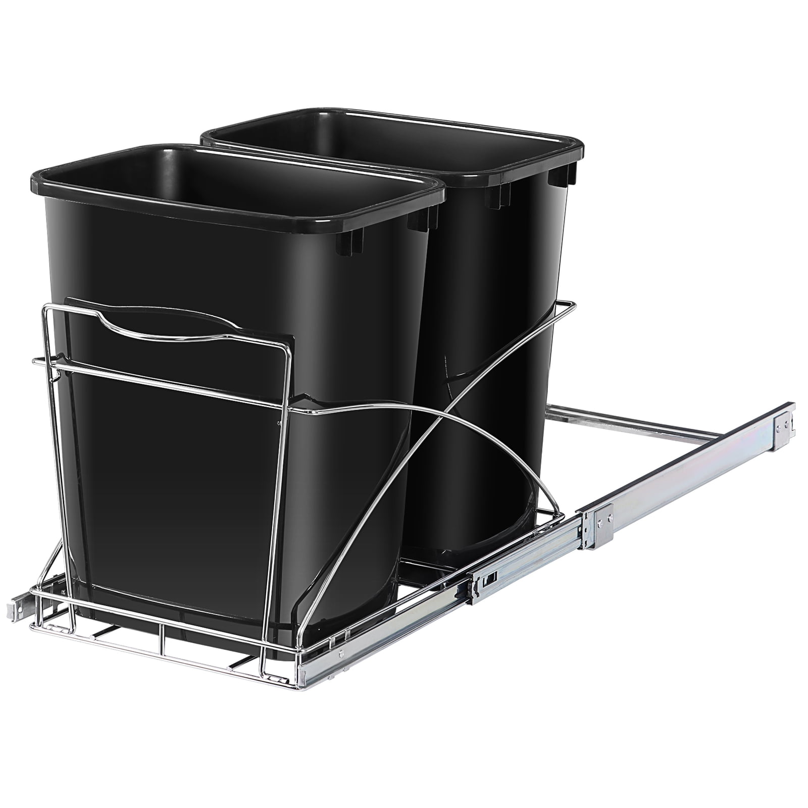 CGDYCF Double Sliding Pull Out Trash Bin for Kitchen Cabinet – Hidden ...