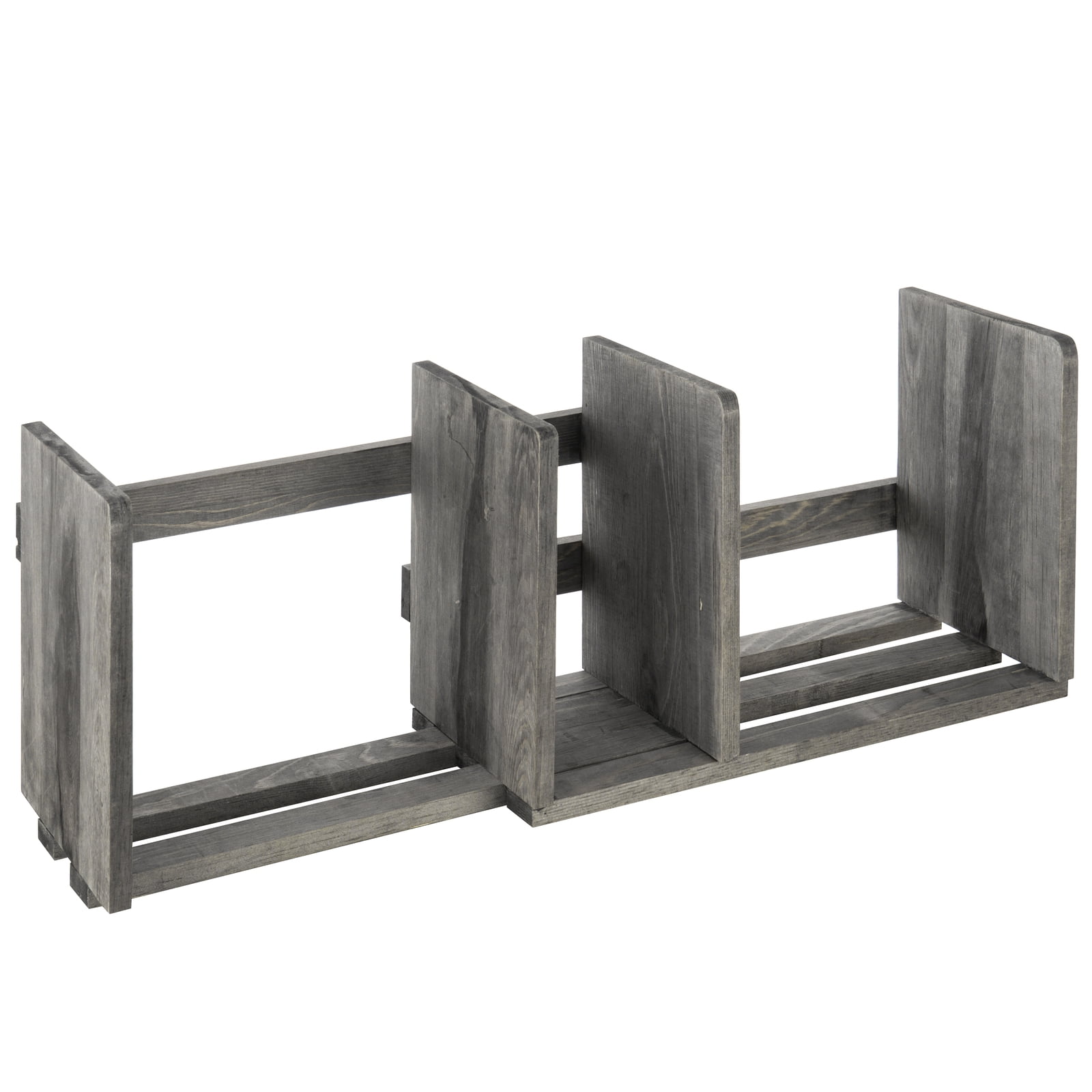 CGDYCF Gray Wood Expandable Desktop Bookshelf Organizer, Adjustable ...