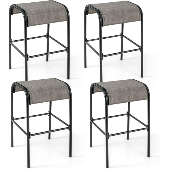 CGDYCF Outdoor Bar Stools Set of 4, 30" Bar Height Bistro Stools with ...