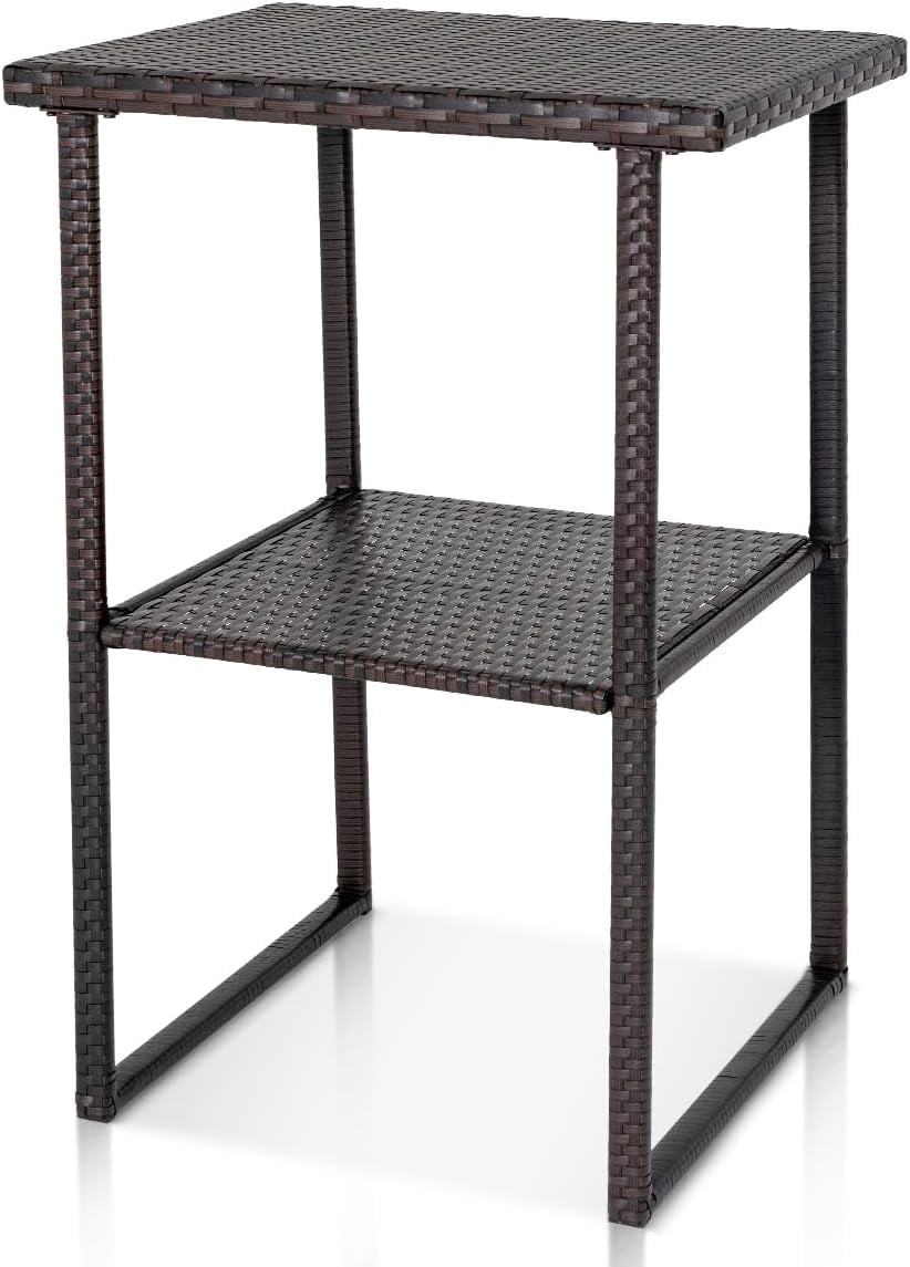 CGDYCF Outdoor Wicker Bar Table, 36 Inch Counter Height Patio High Top ...