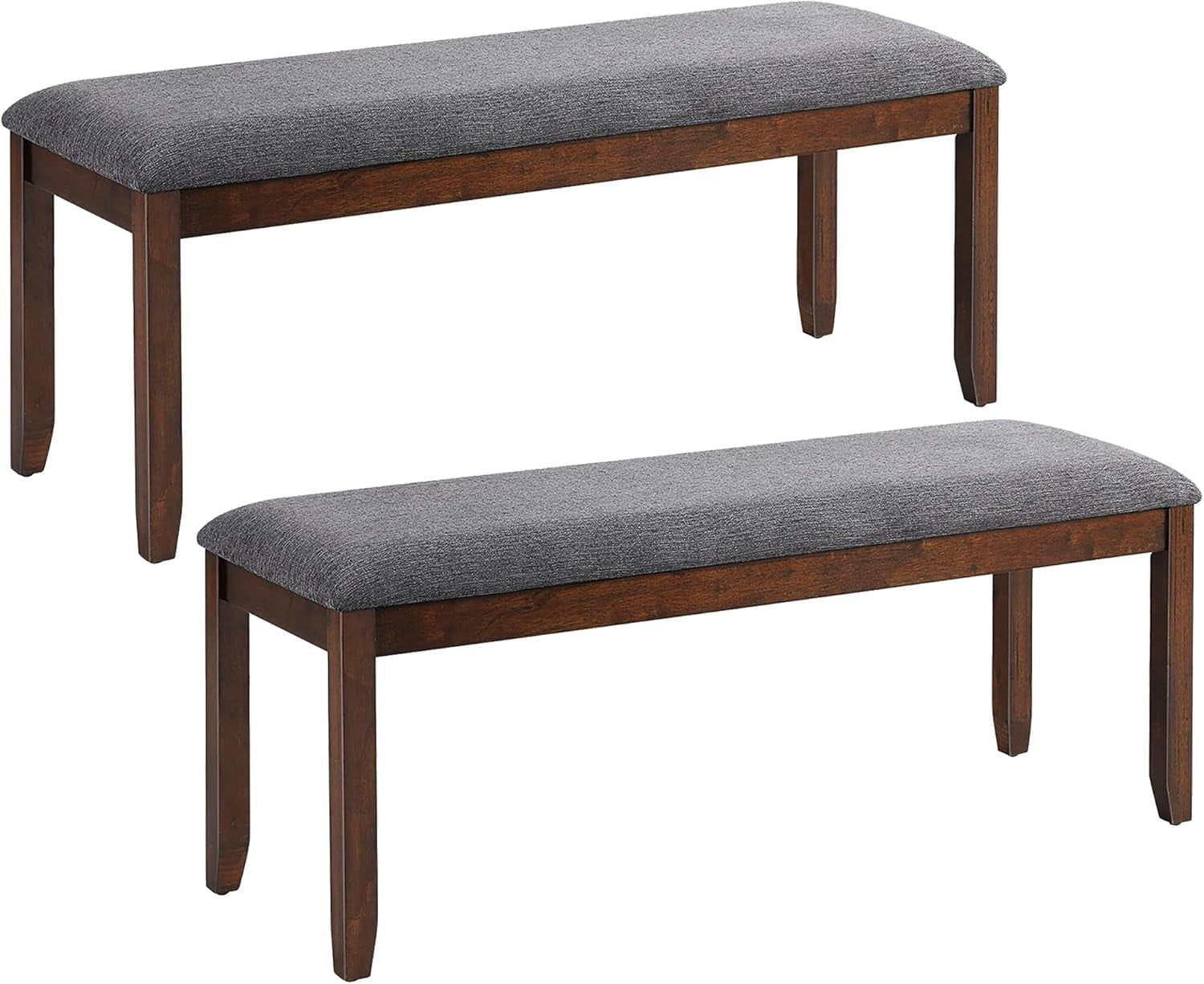 CGDYCF Set of 2 Dining Bench, Upholstered Long Bench w/Natural Rubber ...