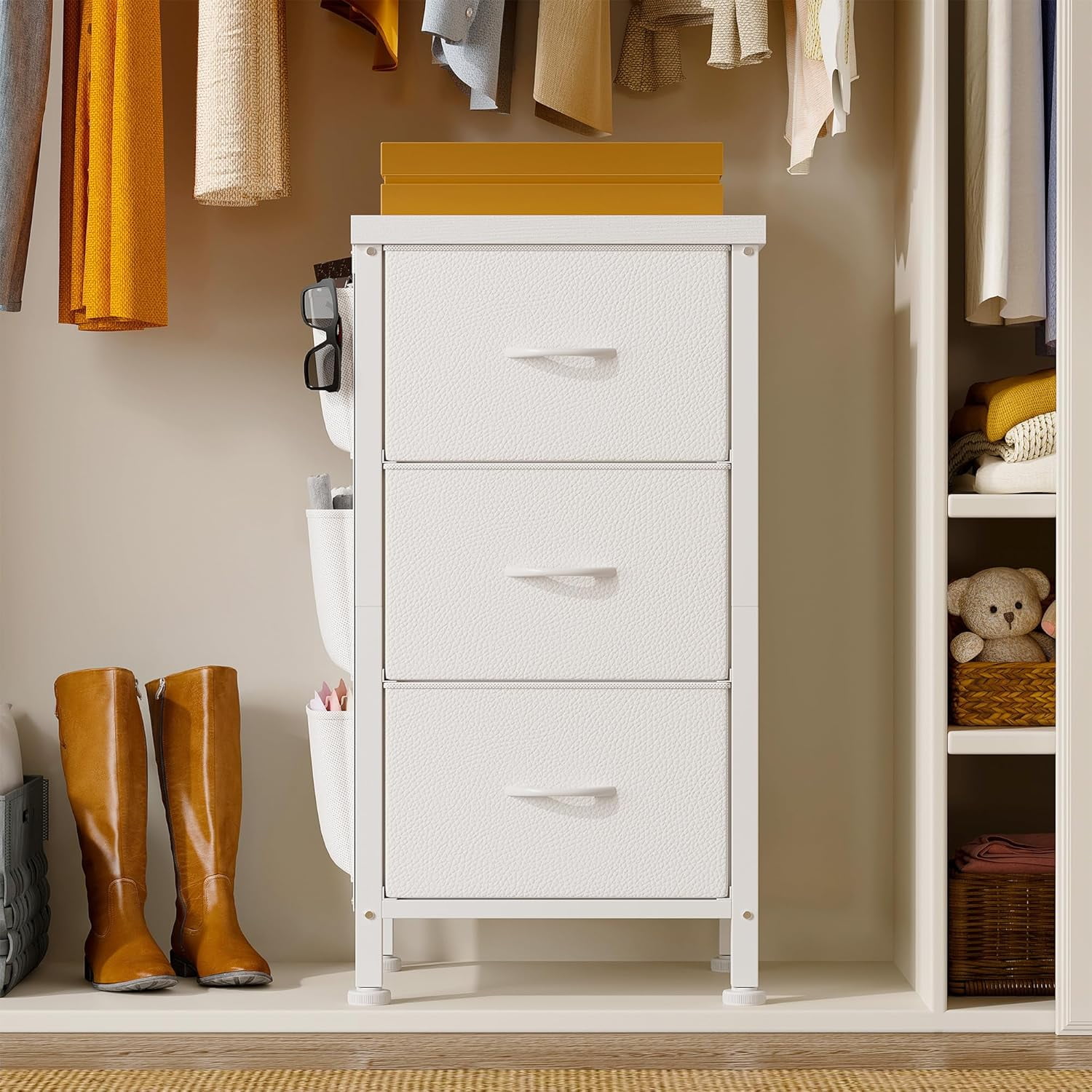 CGDYCF night Stand with 3 Drawers, End Table for Bedroom with Removable ...