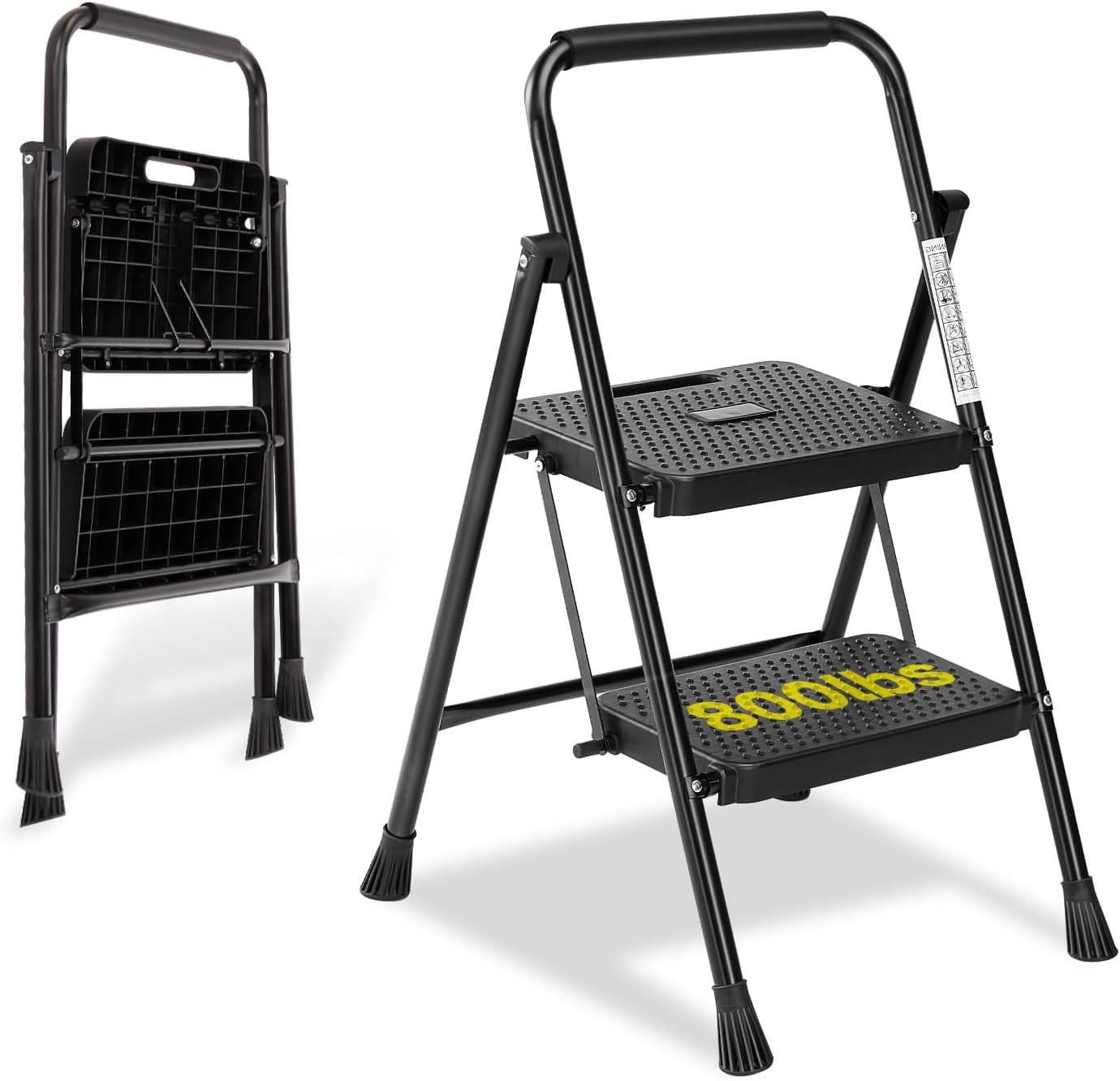 CGDYCF2 Step Ladder, Step Folding Ladder Step Stool Foldable 800lbs ...