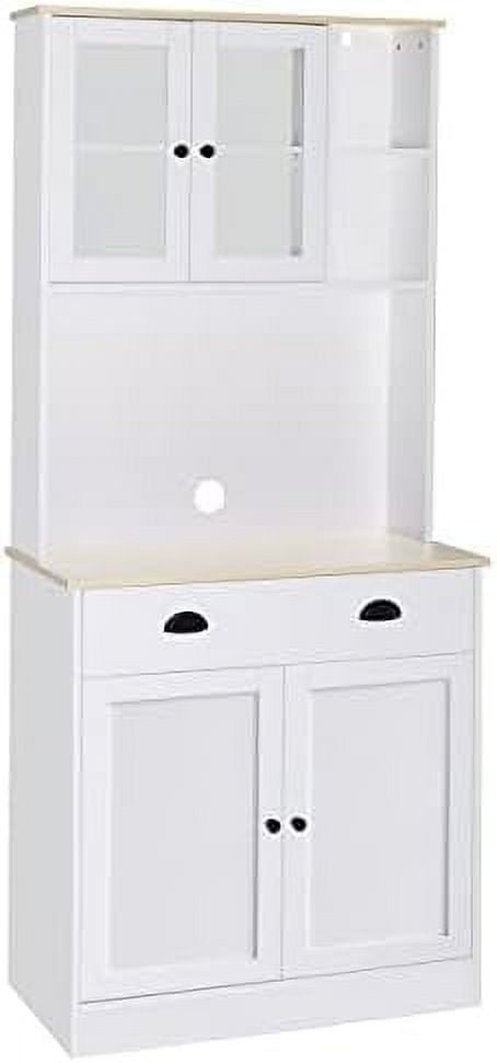 CGFHYP 72" Kitchen Hutch Buffet Cabinet Kitchen Cabinets with Doors ...
