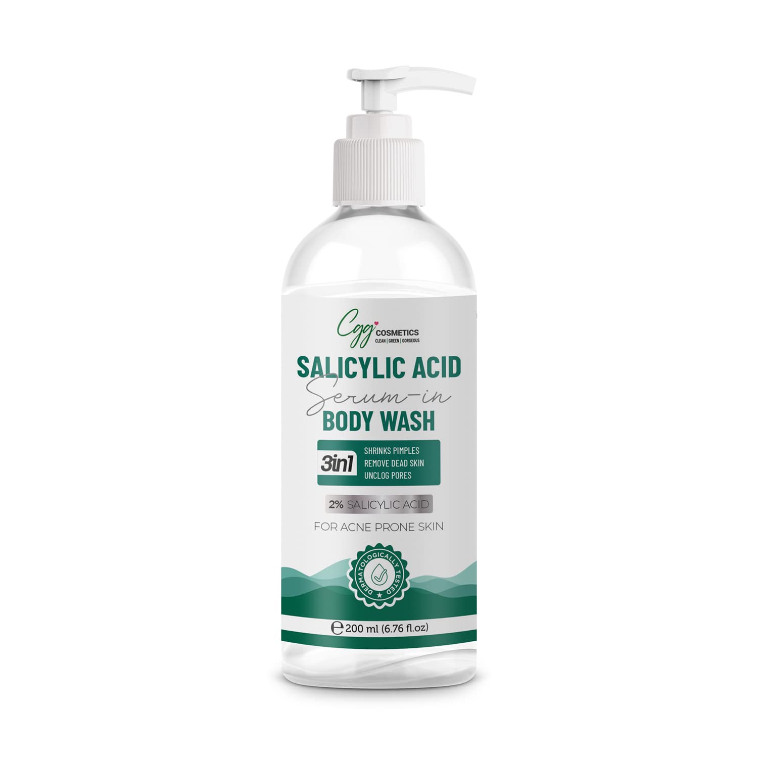 CGG Cosmetics 2% Salicylic Acid Serum in Body Wash, 200 ml Shower Gel ...