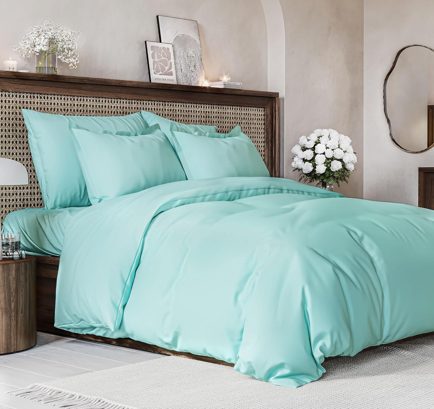 CGK Linens 3-Piece Premium Duvet Cover Set - Queen Size Soft Comforter ...