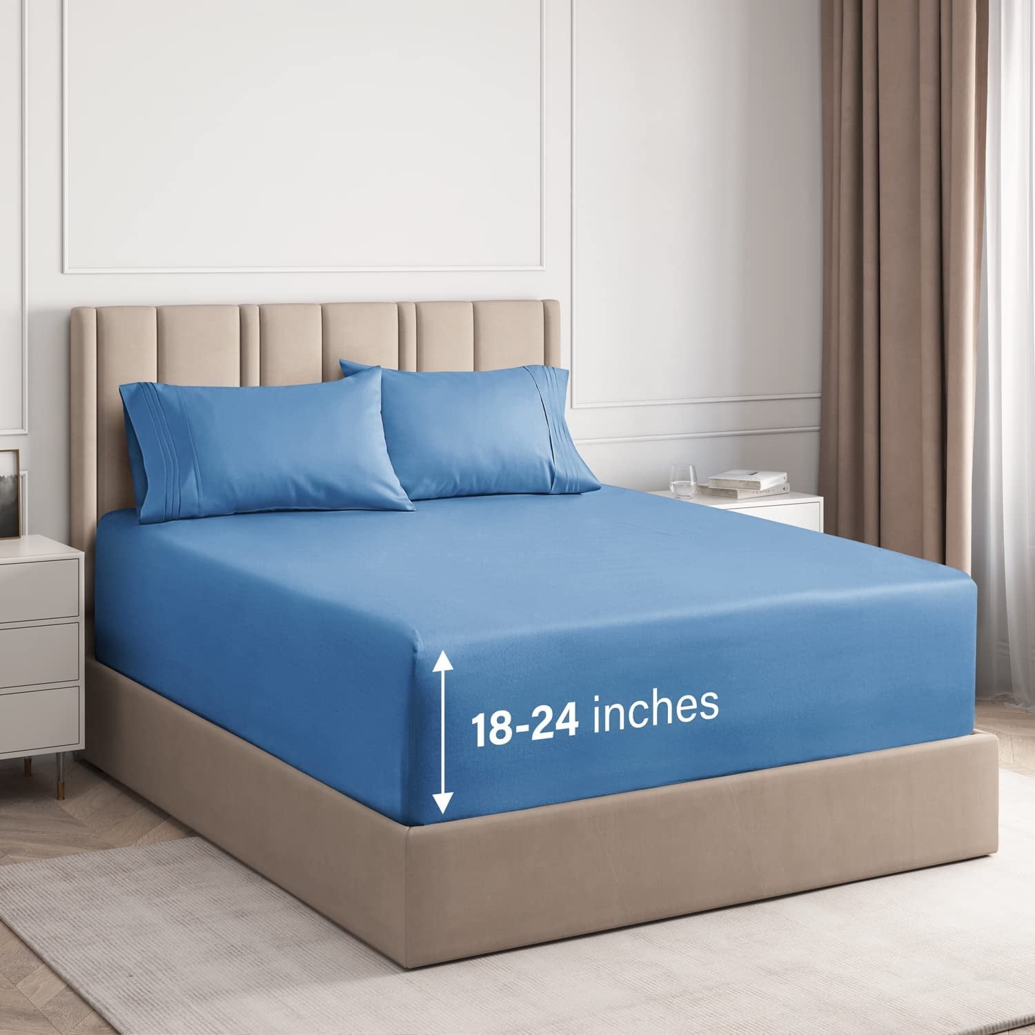 CGK Linens 4-Piece Extra Deep Pocket Sheet Set - King Size Breathable ...