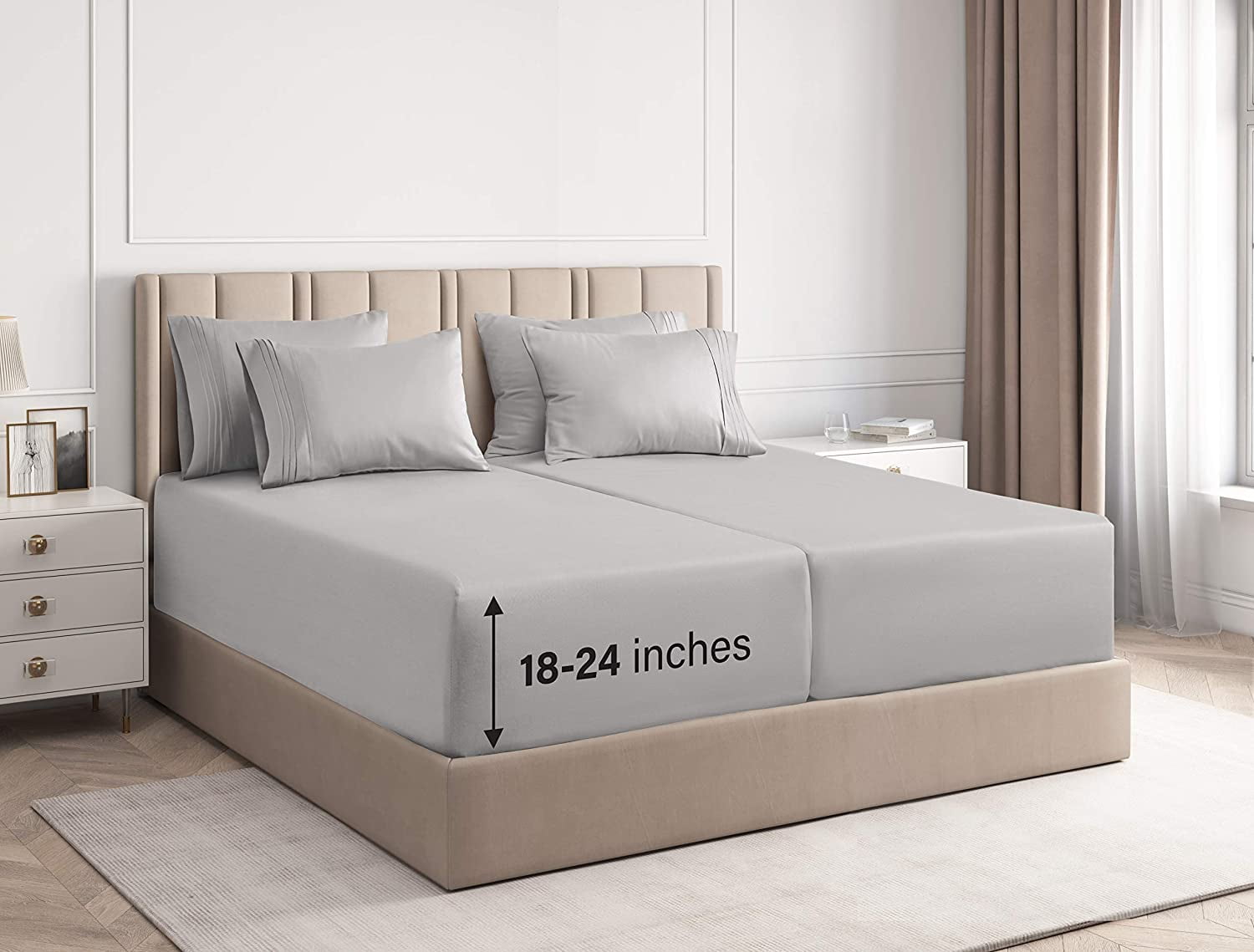 CGK Linens 7-Piece Extra Deep Pocket Sheet Set With Extra Matching ...