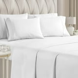 CGK Unlimited Queen Microfiber Sheet Set, 6 Piece, Deep Pocket, White ...