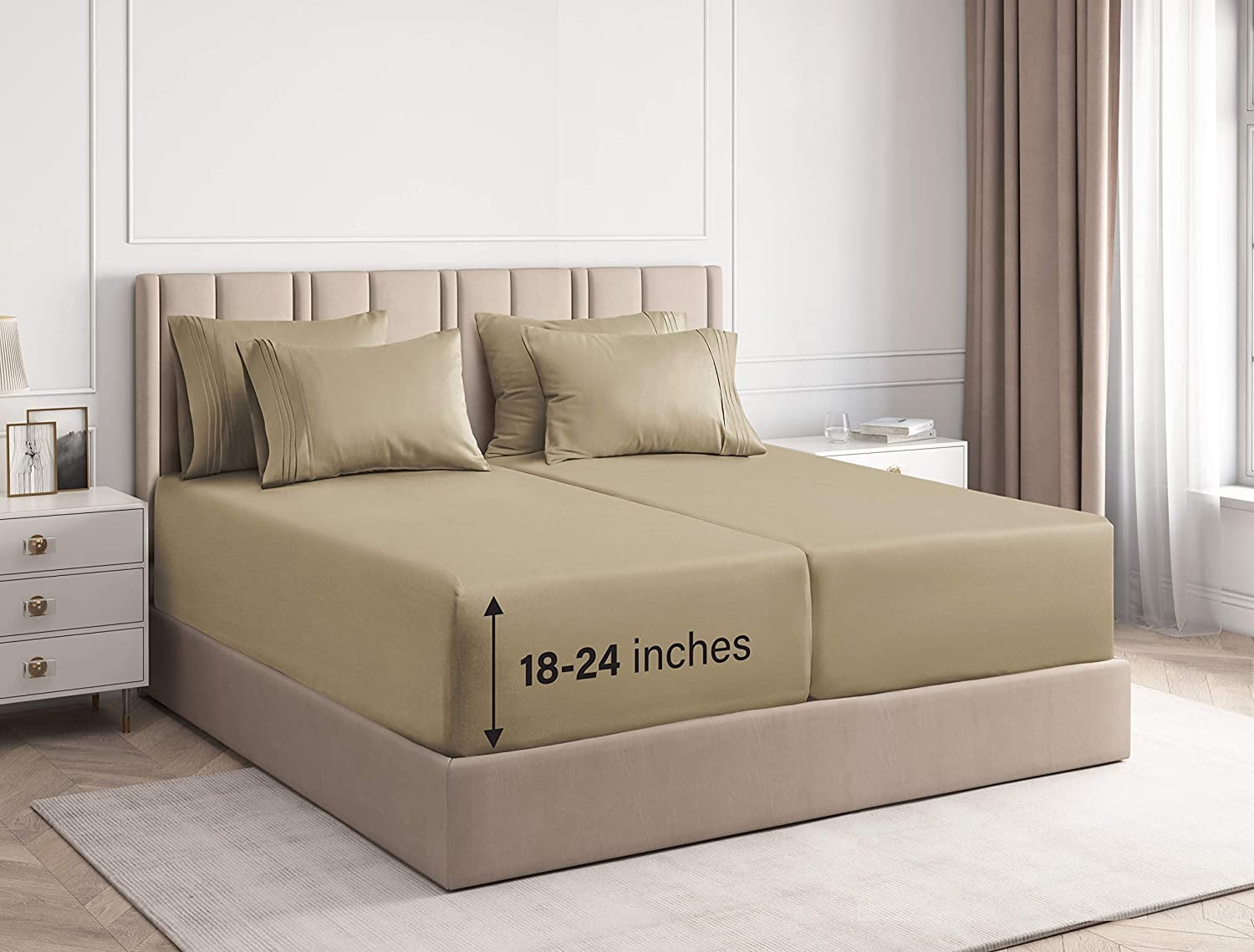 CGK Linens 7-Piece Extra Deep Pocket Sheet Set With Extra Matching ...