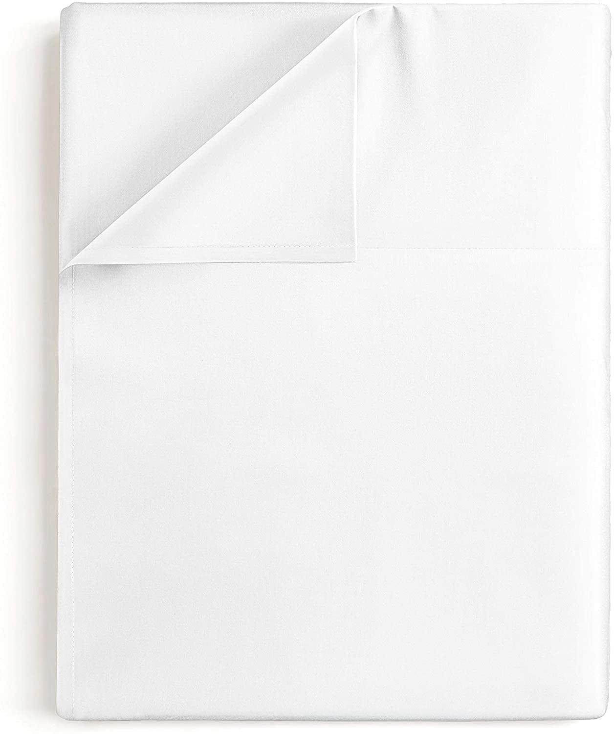 CGK Unlimited Twin XL Flat Sheet, White, Soft Hypoallergenic Fabric ...