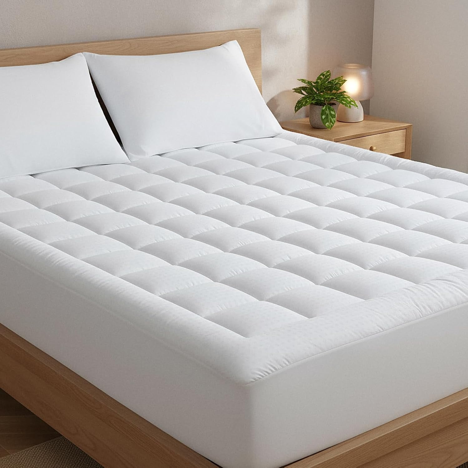 CGK Linens Luxury Quilted Mattress Pad – Breathable Cotton Pillow Top ...