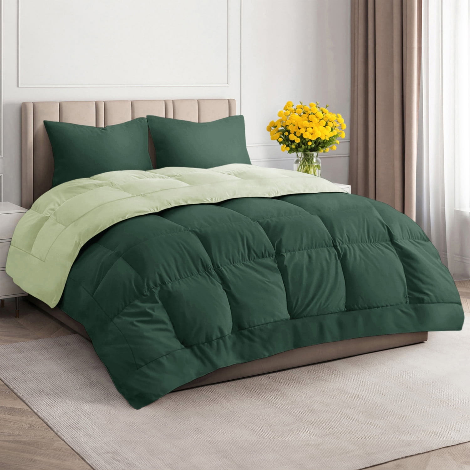 CGK Linens Premium Reversible Down Alternative Comforter - Full Size ...