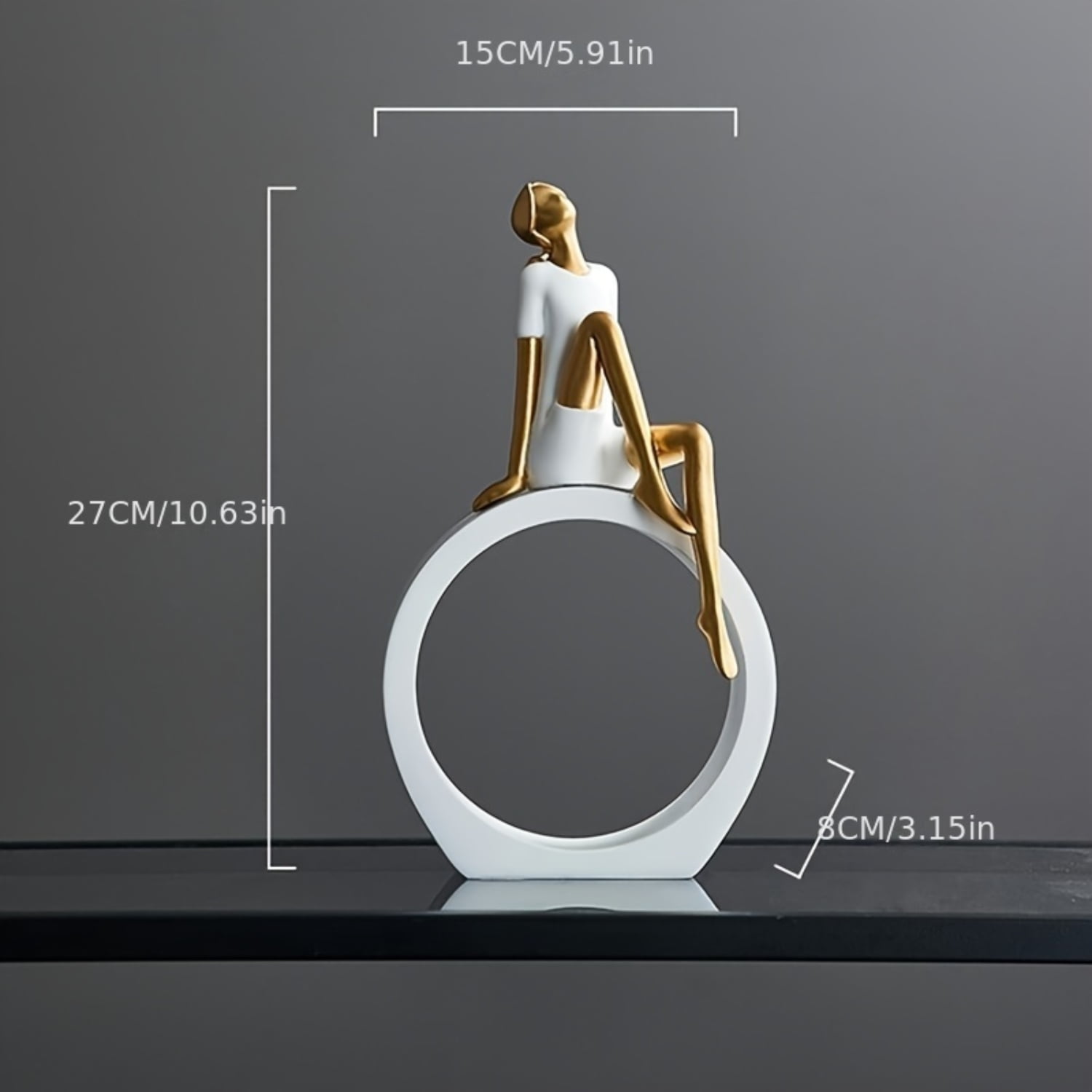 CGKJ 1pc Modern Sitting Reading Figure Statue - Abstract Resin ...