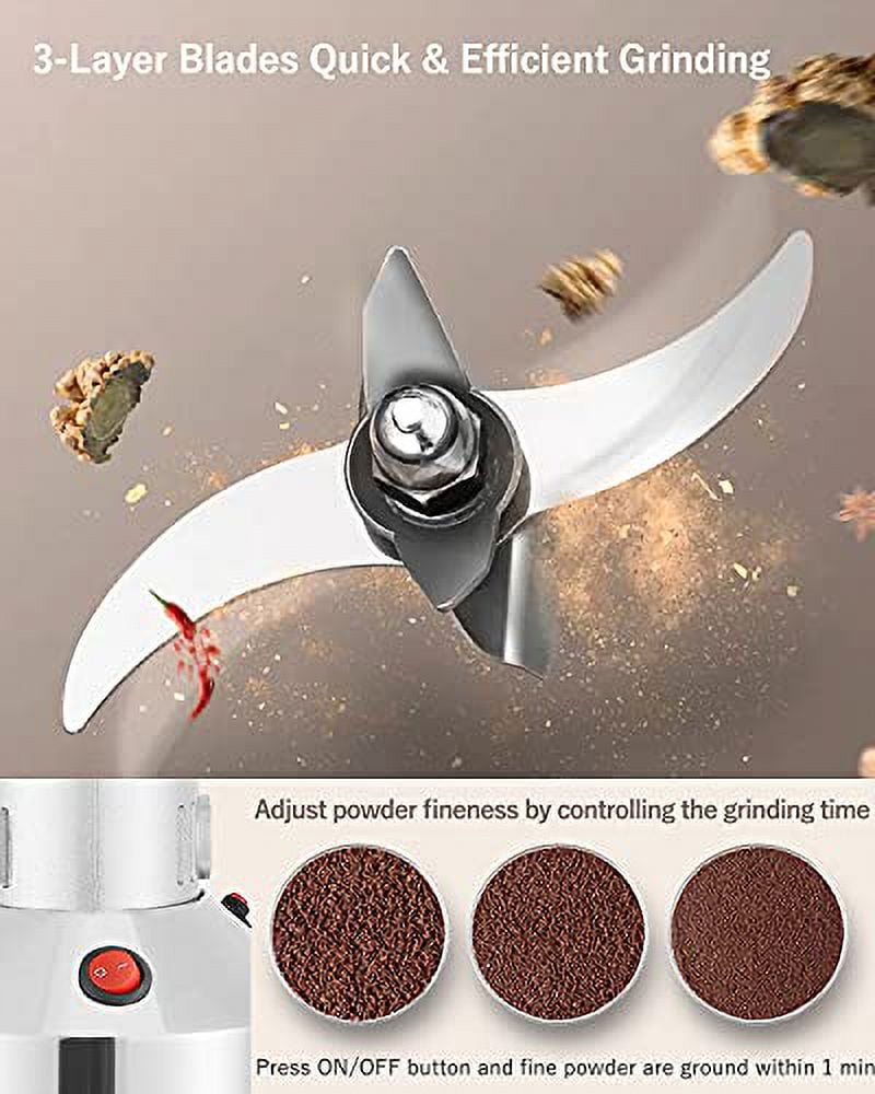 CGOLDENWALL 150g Grain Grinder Mill Small Spice Grinder Electric 850W ...