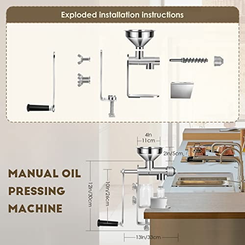 CGOLDENWALL Manual Oil Press Machine Household Seed Oil Press Extractor ...