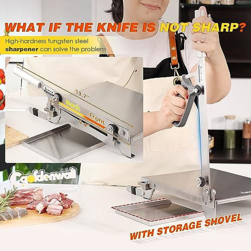 CGOLDENWALL Upgraded Manual Ribs Meat Chopper Slicer Stainless Steel ...