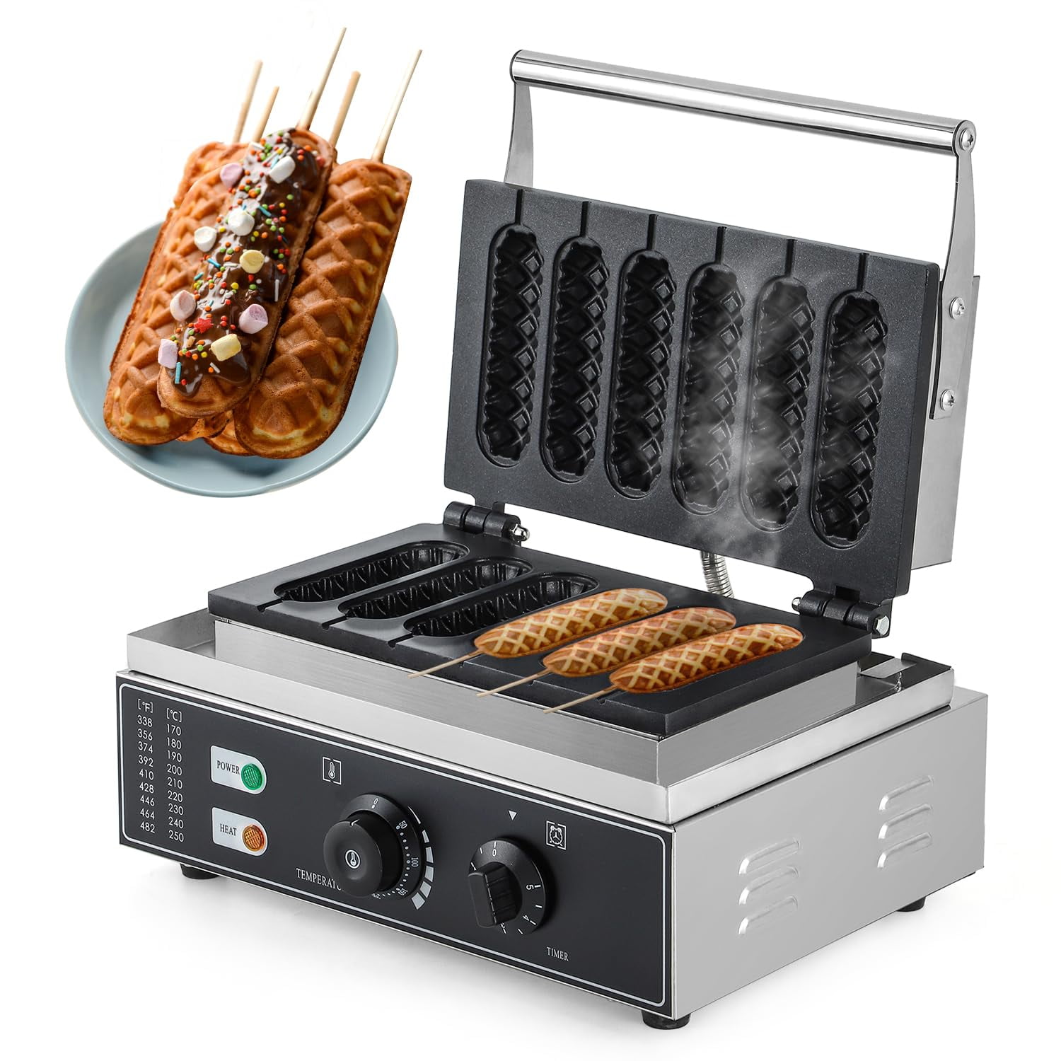 CGOLDENWALL Waffle Maker Lollypop Waffle Maker Stainless Steel ...