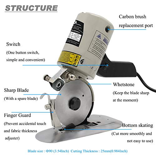 CGOLDENWALL YJ-90B Electric Fabric Scissors Round Knife Cutting Machine ...