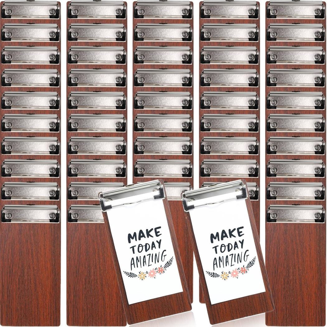 CGRP 50 Pcs Mini Wood Clipboard Check Presenters Bulk Small Wooden Clip ...