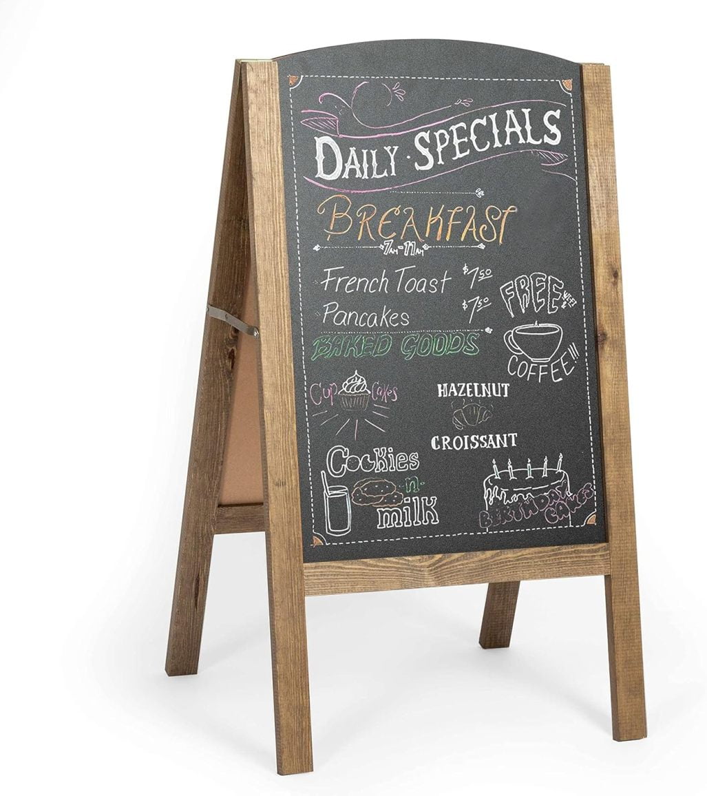 CGRP A-Frame Chalkboard Sidewalk Sign - Rounded Top Folding Standing ...