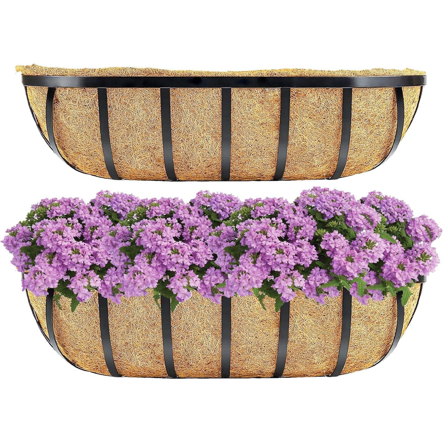 CGRP Flower Boxes for Deck Railings 24inch 4packs, Deck Railing Planter ...