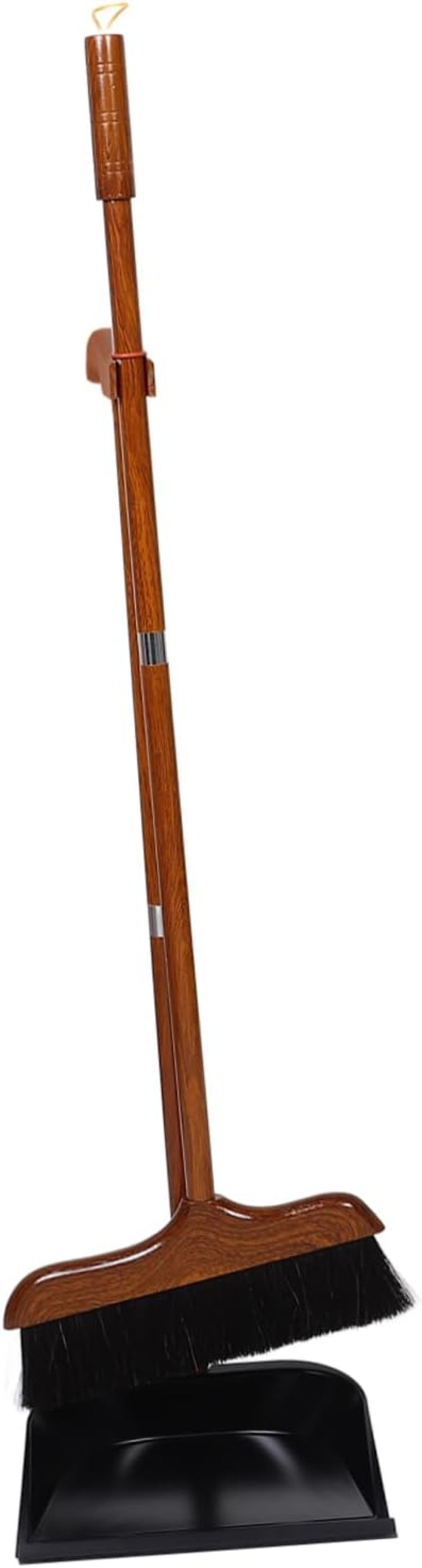 CGRP Long Handle Broom and Dustpan Set Sturdy Redwood and Horsehair ...