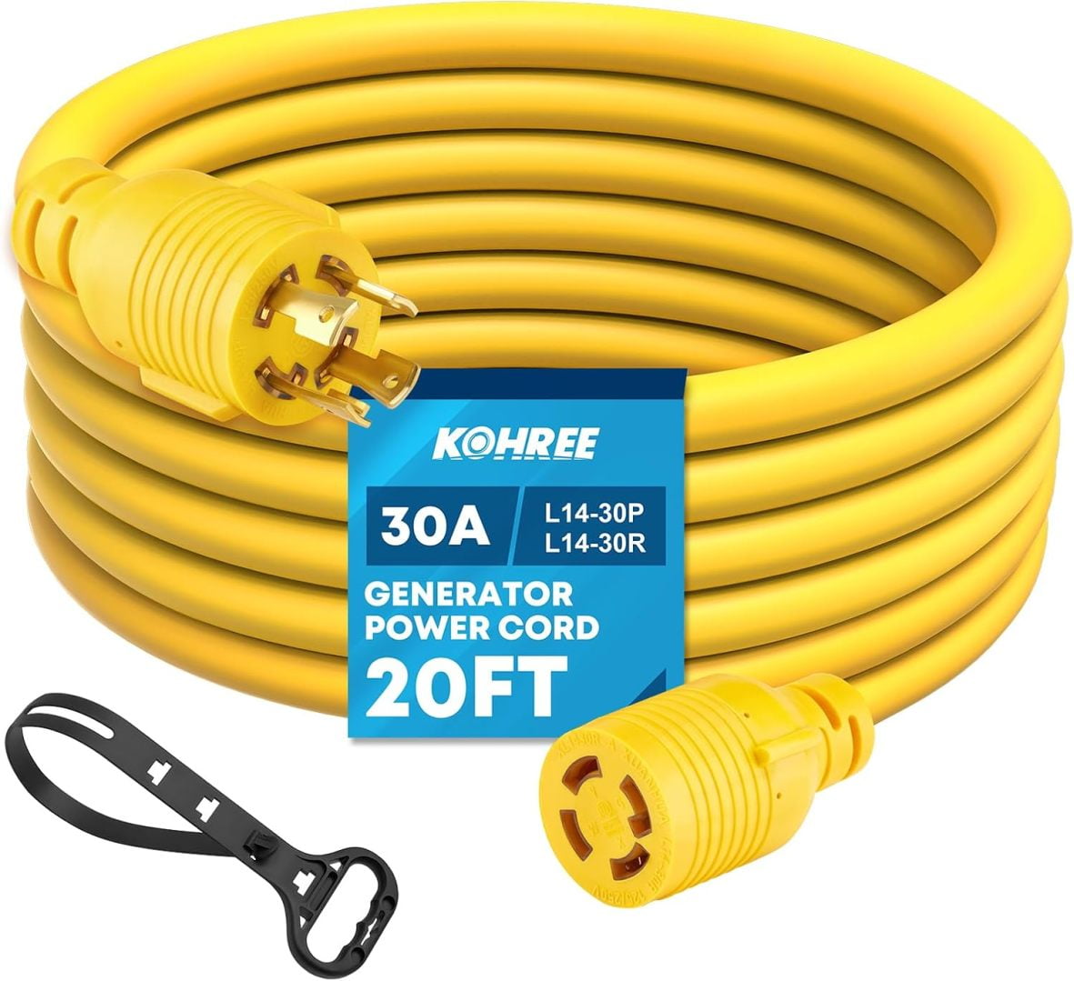CGRP Nema L14-30 Generator Cord 30 Amp 4 Prong 20FT, Heavy Duty Generator Power Locking Cord for ...