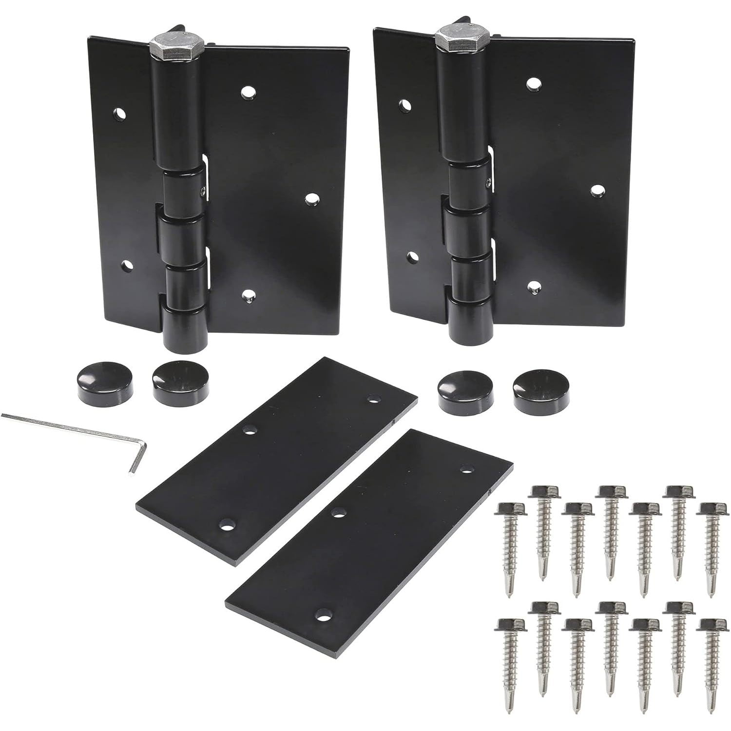 CGRP Pair of Aluminum Black Self-Closing Fence Gate Hinges for Aluminum ...