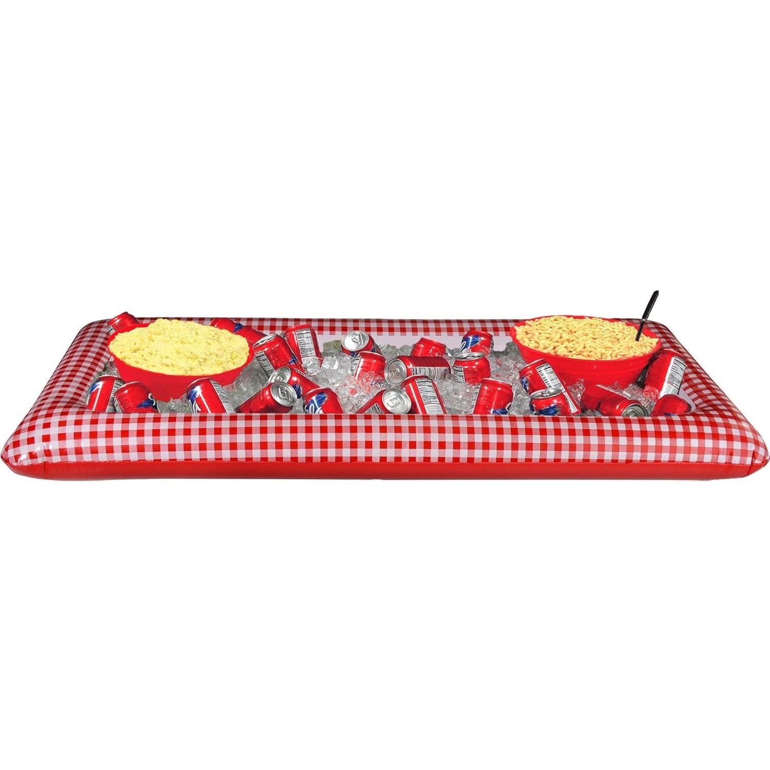 CGRP Party City Inflatable Picnic Party Red Gingham Drink Cooler ...