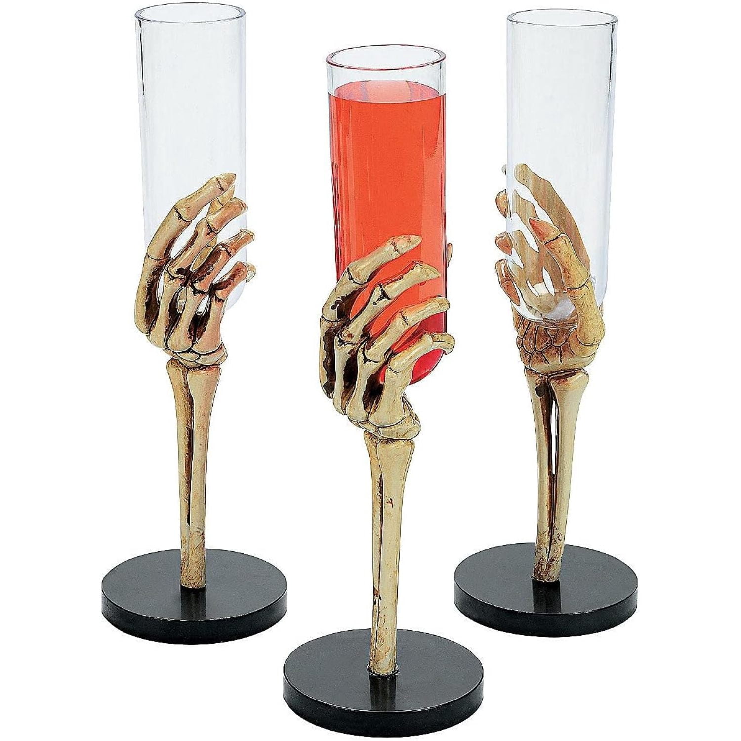 CGRP Set of 12 Pieces Skeleton Hand Flute Glasses, Holds 2 oz, BPA Free ...