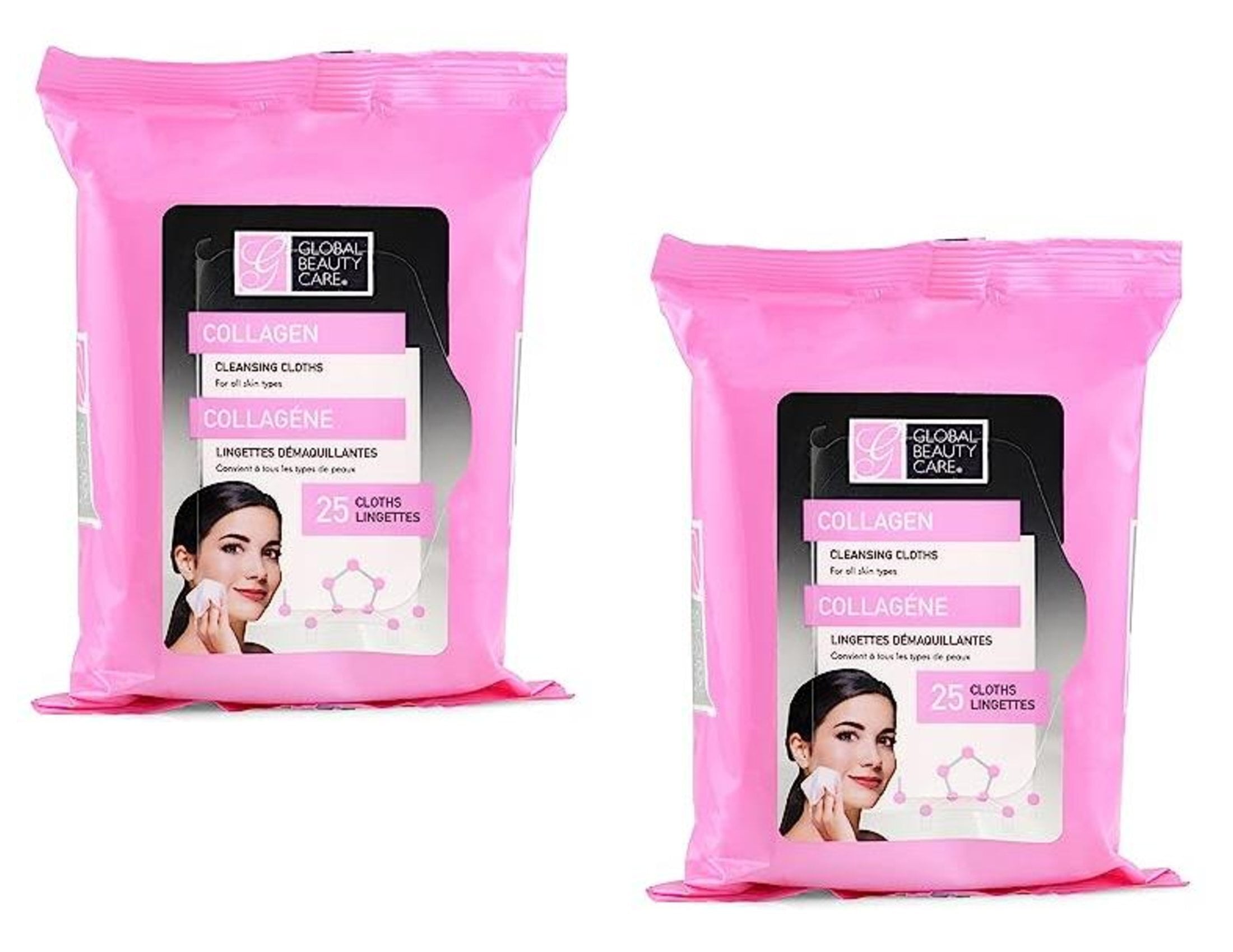 CGT Global Beauty Care Collagen Cleansing Cloths Wipes Towelette Face ...
