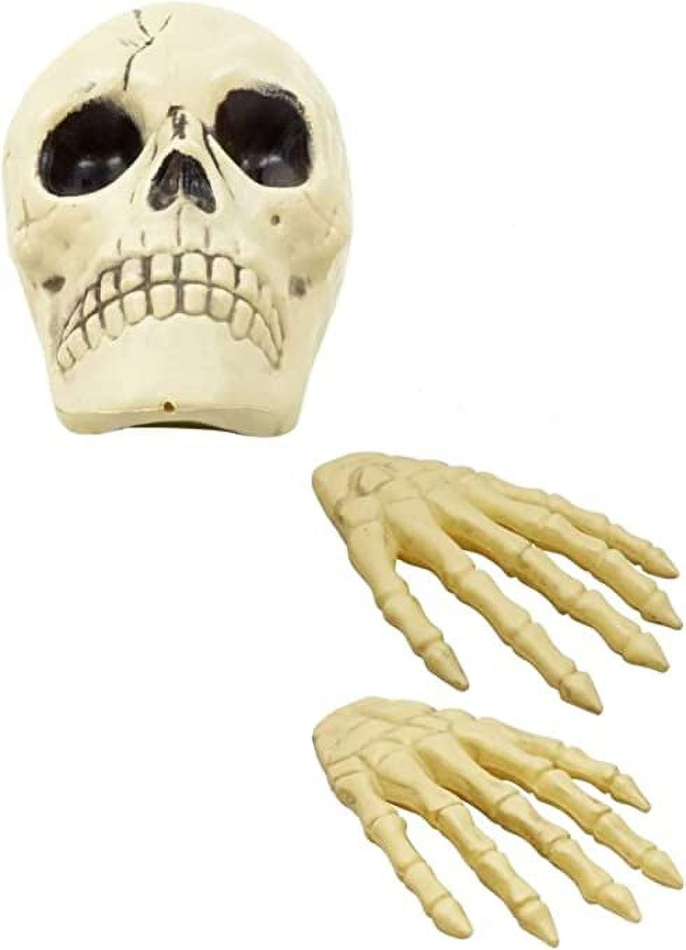 CGT Halloween Plastic Skeleton Skull and Hands Realistic Lightweight ...