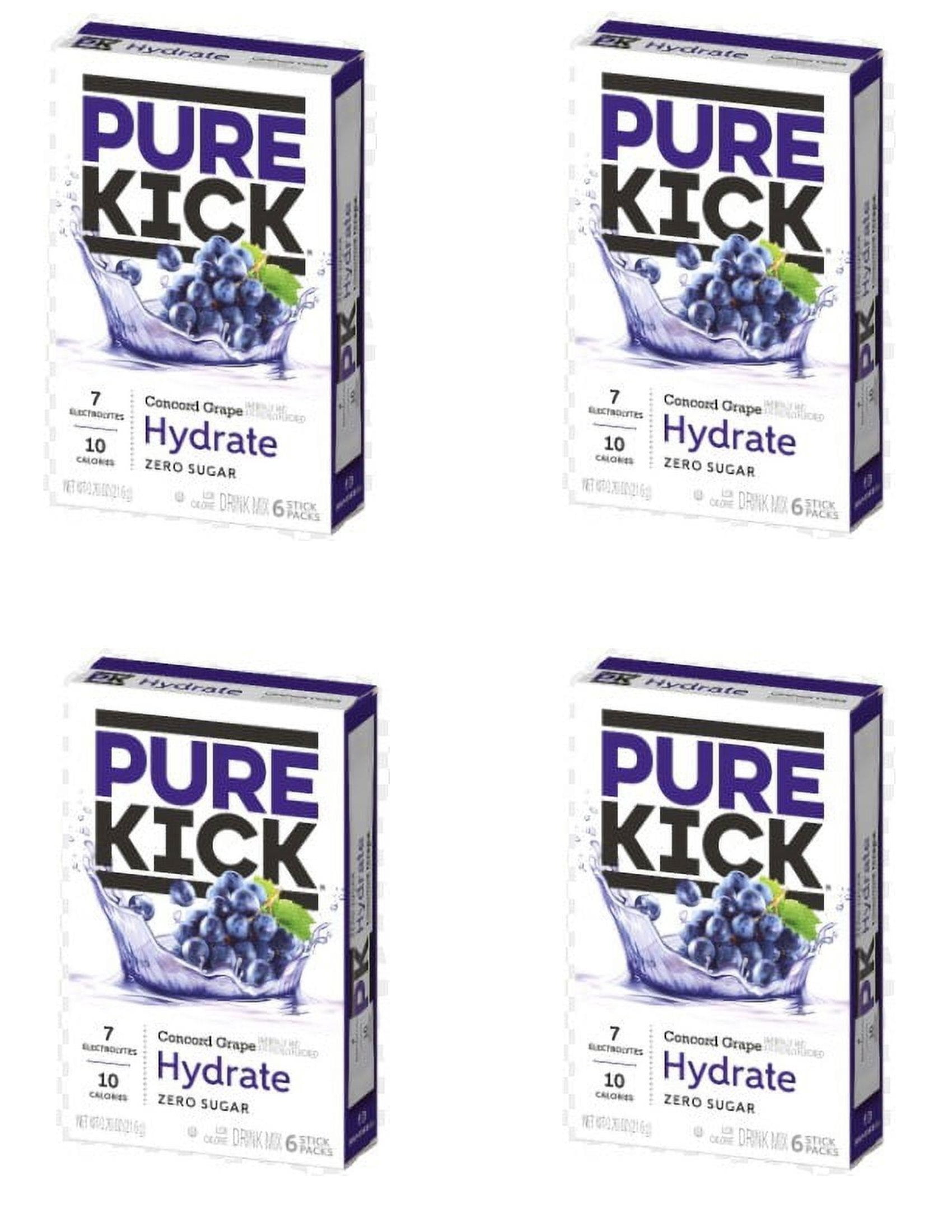 Pure Kick Hydrate Concord Grape Singles to Go Zero Sugar Caffeine ...