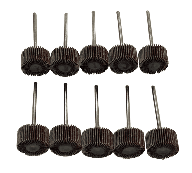 CGW 3/4" x 3/8" x 1/8" Mini Flap Wheel 120 Grit Aluminum Oxide 10 Pack ...