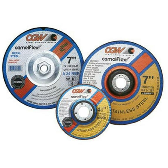CGW Abrasives 4-1/2in. x 1/4in. x 5/8in.-11 A24-N-BF Steel T27 DP CT ...
