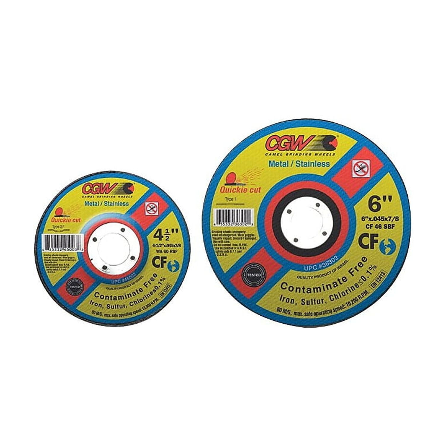 CGW Abrasives 421-45003 4-1-2X.045X7-8 T27 Wa60-R-Bf Quickie C.O. Whl ...