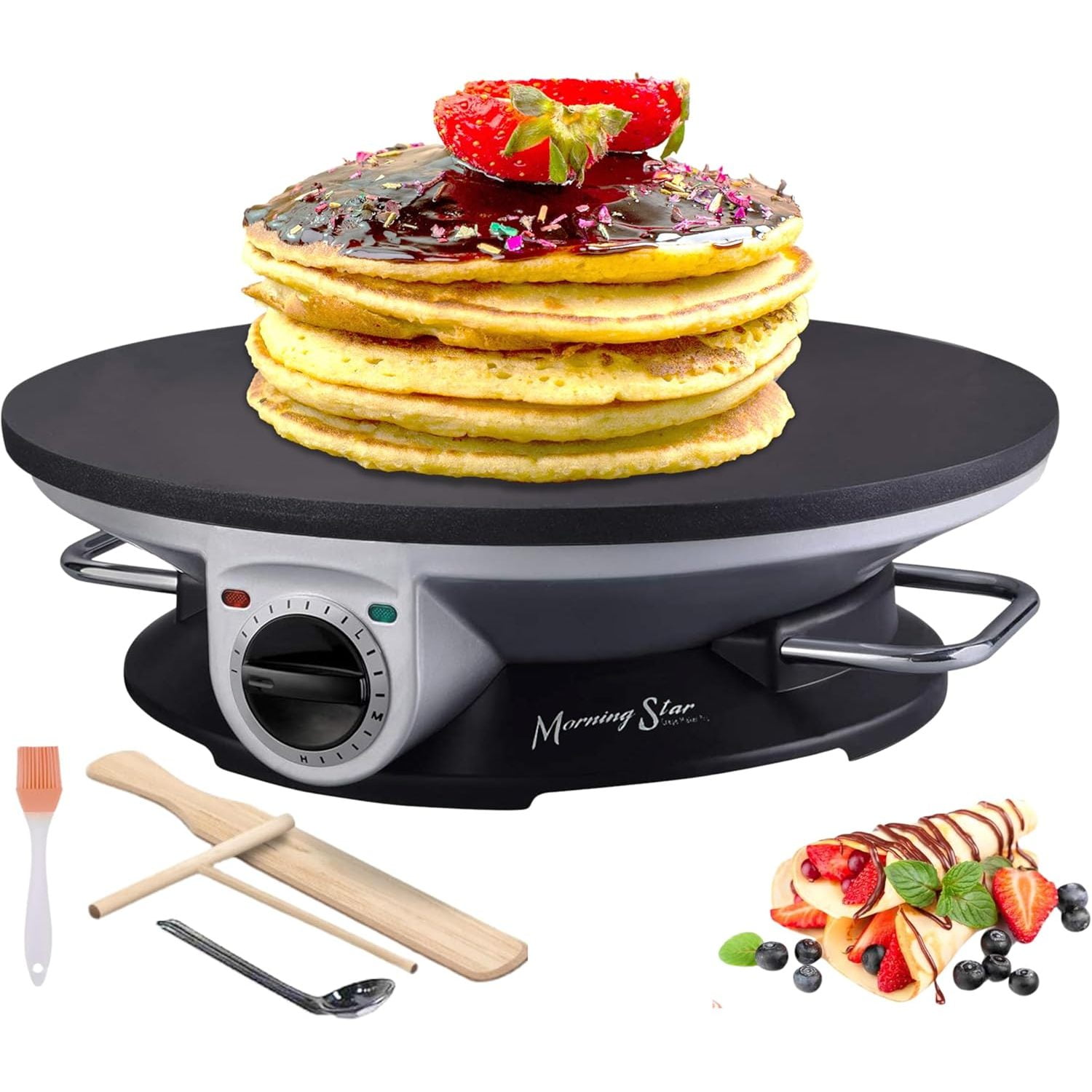 CGXP Electric Pancake Maker & Griddle Cooktop,13 inch Nonstick Aluminum ...