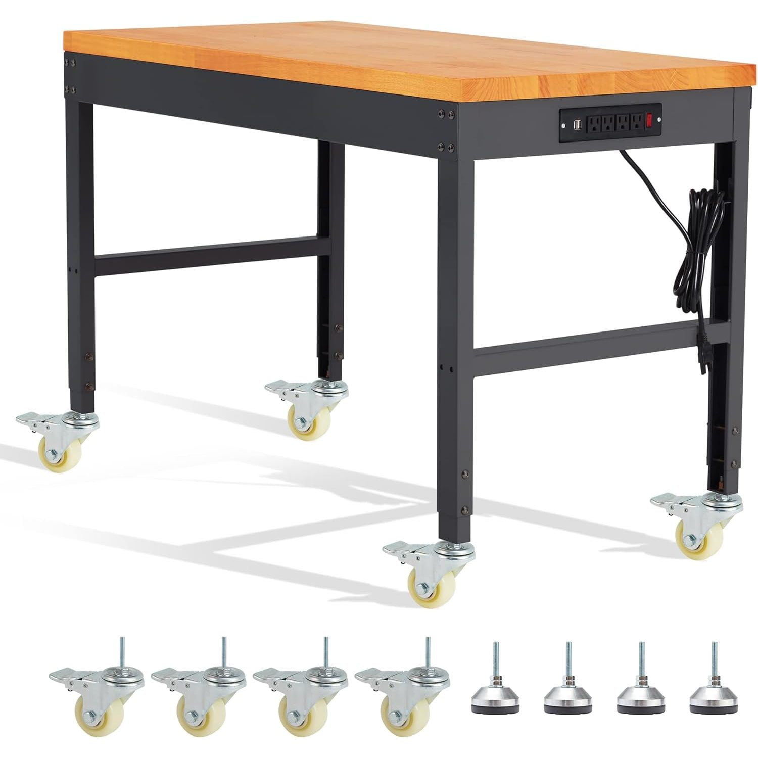 CGXP Height Adjustable Workbench with Wheels 48" x 24" 2000 Lbs ...