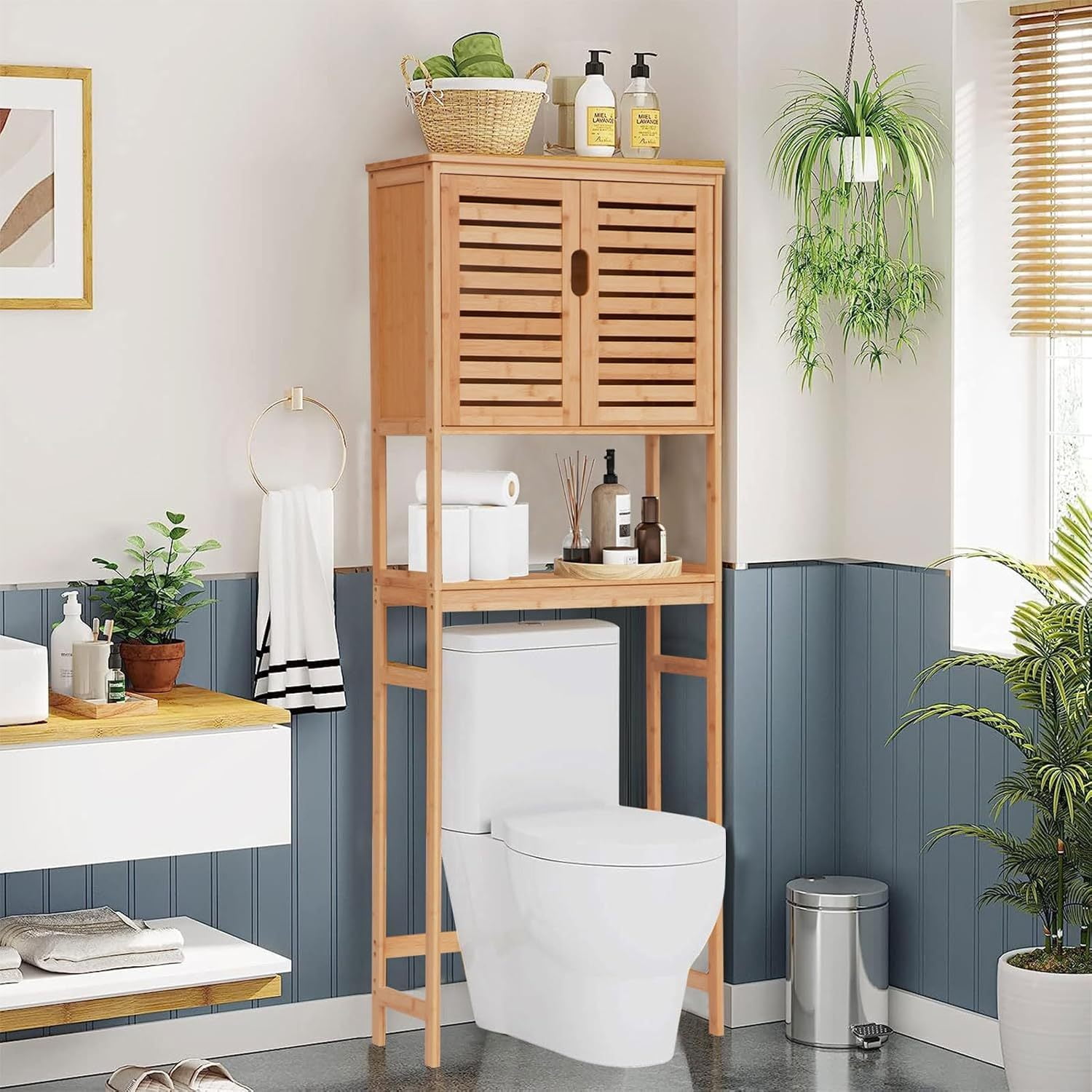 CGXP Over The Toilet Storage Cabinet - Bathroom Space Saver with ...