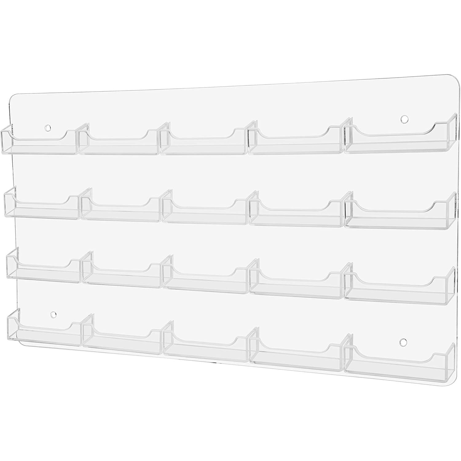 CGXP Wall Business Card Holder with Hanging Hardware 20" x 10" Clear ...